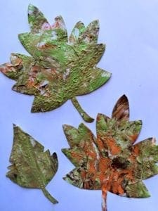 Marbled Leaves Shaving Cream Art Craft - Family Focus Blog