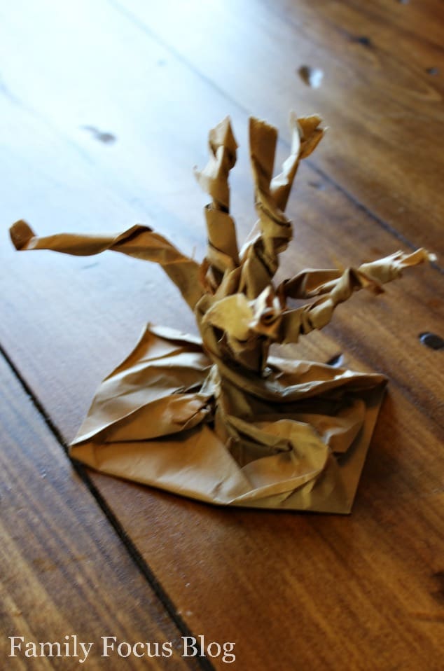 Fall Preschool Paper Bag 3D Tree Craft