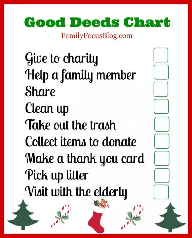 Good Deeds Examples For Kids And A Free Printable Chart Good Deeds Examples For Kids And A Free Printable Chart
