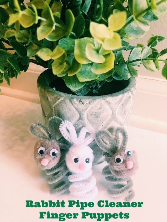 Easy Pipe Cleaners Craft: Bunny Finger Puppets For Kids