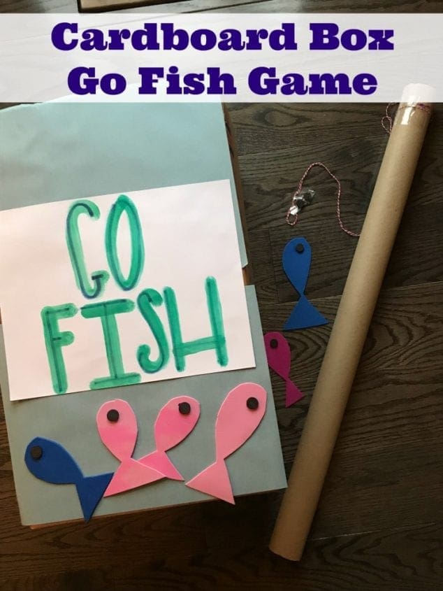 Make A DIY Go Fishing Game For Kids With A Cardboard Box