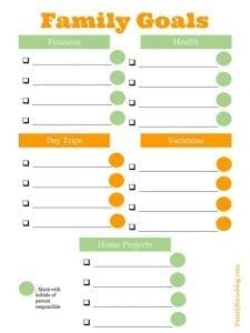Family Goals [Examples and Goal Setting Worksheet]