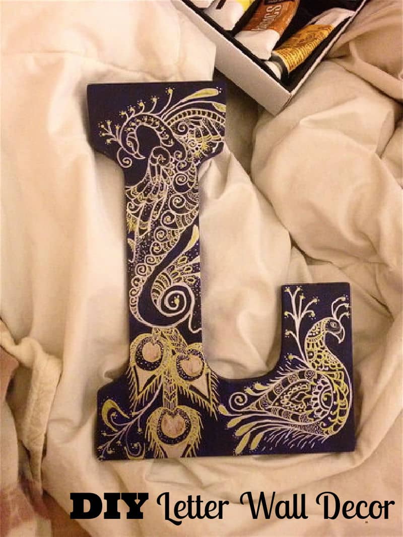 Pretty Peacock DIY Letter Wall Decor Tutorial - Family Focus Blog