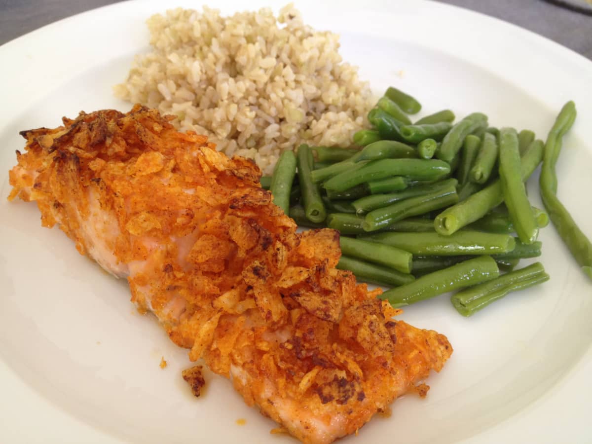 BBQ Kettle Chip Encrusted Salmon - Family Focus Blog